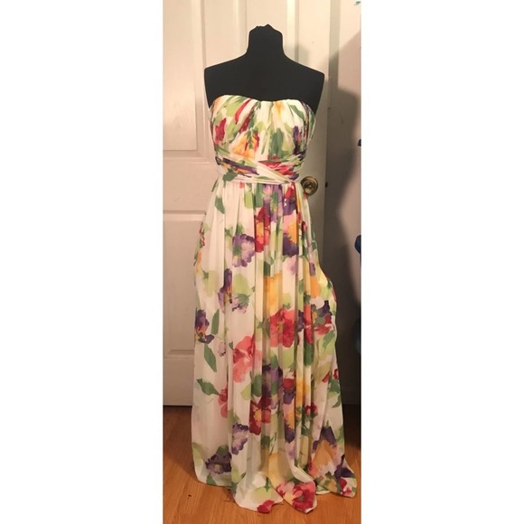 Lauren Ralph Lauren | Dresses | Ralph Lauren Evening New White Floral ...
